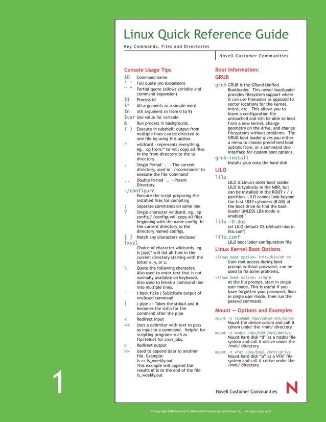 SUSE Linux quick reference | PDF