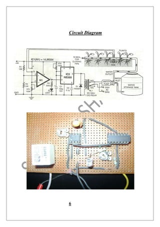 Automatic Plant Irrigator -Mini Project ECE(without micro controller) | PDF
