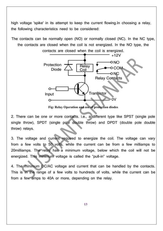 Automatic Plant Irrigator -Mini Project ECE(without micro controller) | PDF