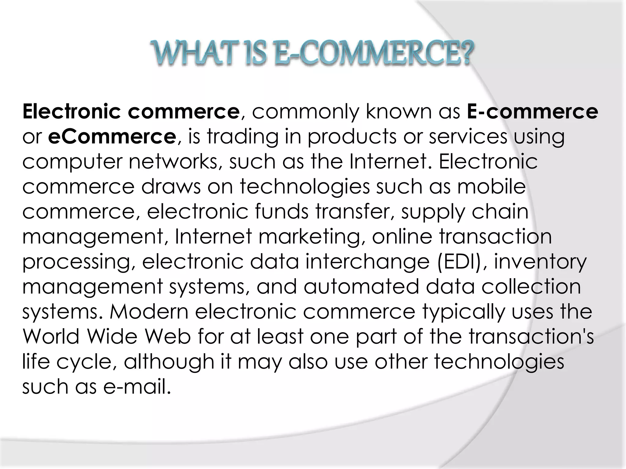 e commerce ppt | PPTX