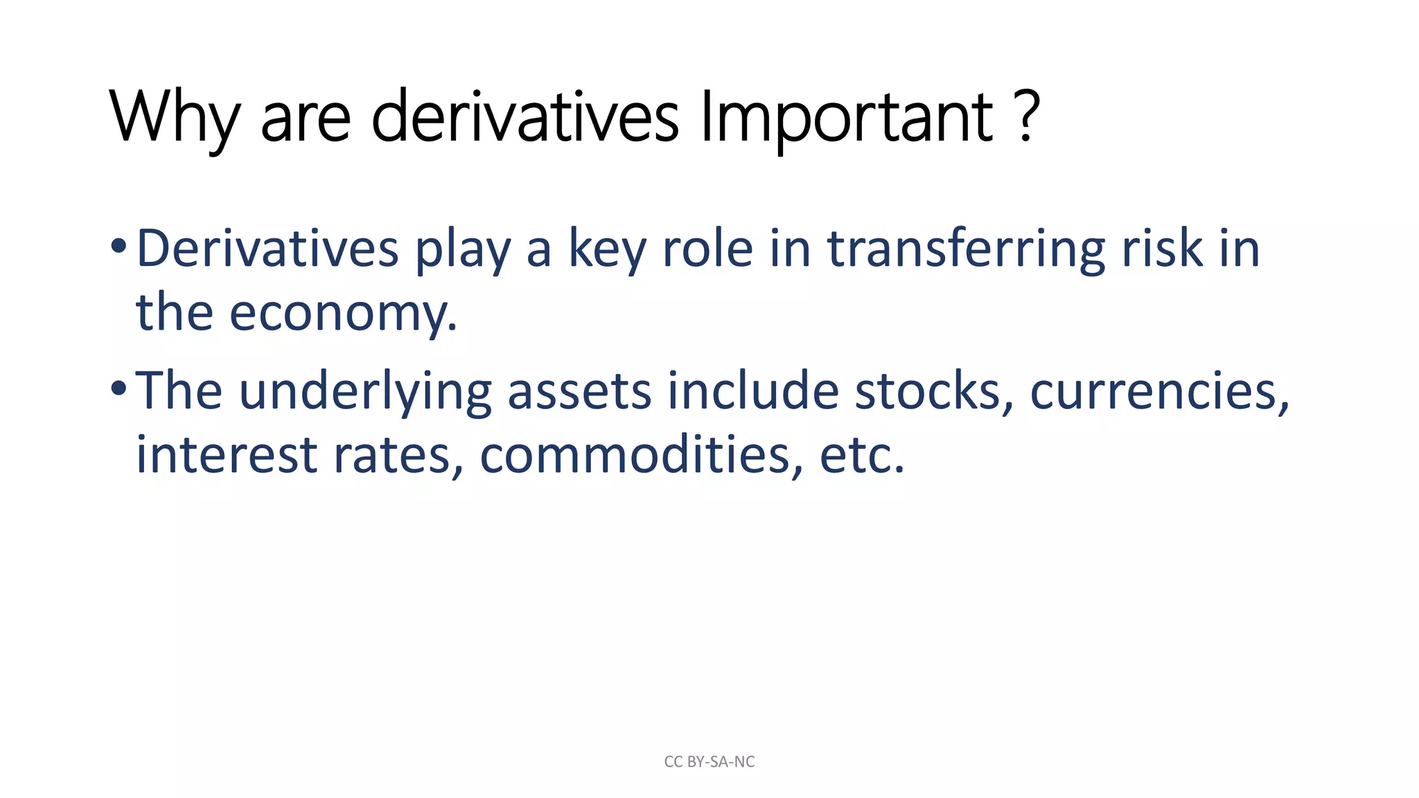 Introduction to Derivatives | PPT