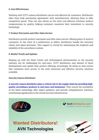 Reasons Why CCTV Camera Distributors are Essential for Security | PDF