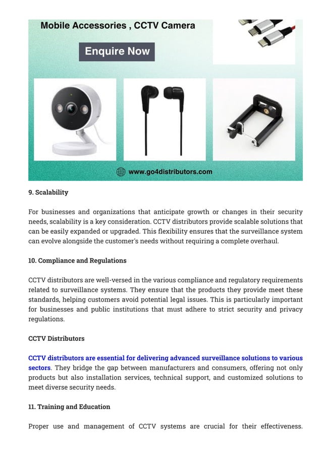 Reasons Why CCTV Camera Distributors are Essential for Security | PDF