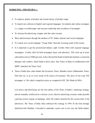 Marketing mix of The times of India | DOCX