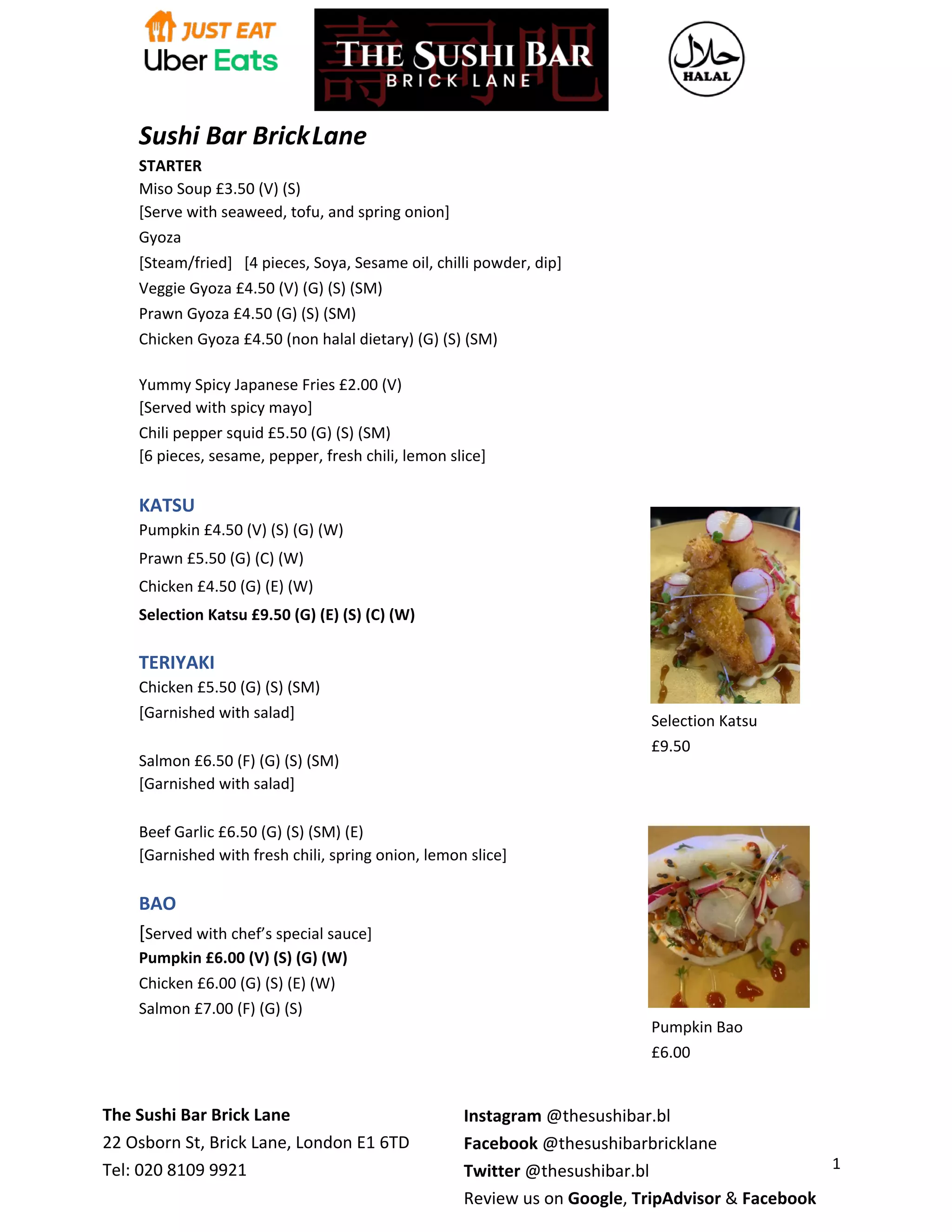 Sushi bar brick lane menu | PDF