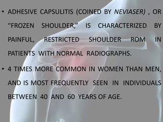 SHOULDER PATHOLOGIES IN YOUNG ACTIVE PERSONS | PPT