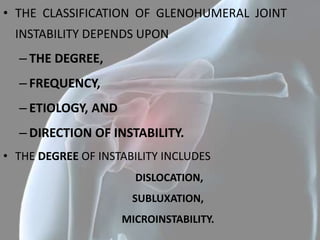 SHOULDER PATHOLOGIES IN YOUNG ACTIVE PERSONS | PPT