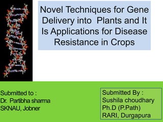 Novel Techniques for Gene Delivery into Plants and It Is Applications ...