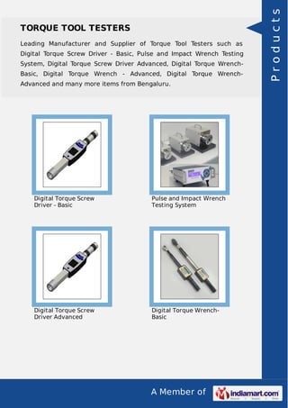 Testing Machines, Electronic Indicators, Torque Wrenches | PDF