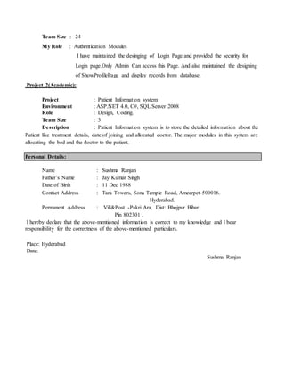 Sushma cv | PDF