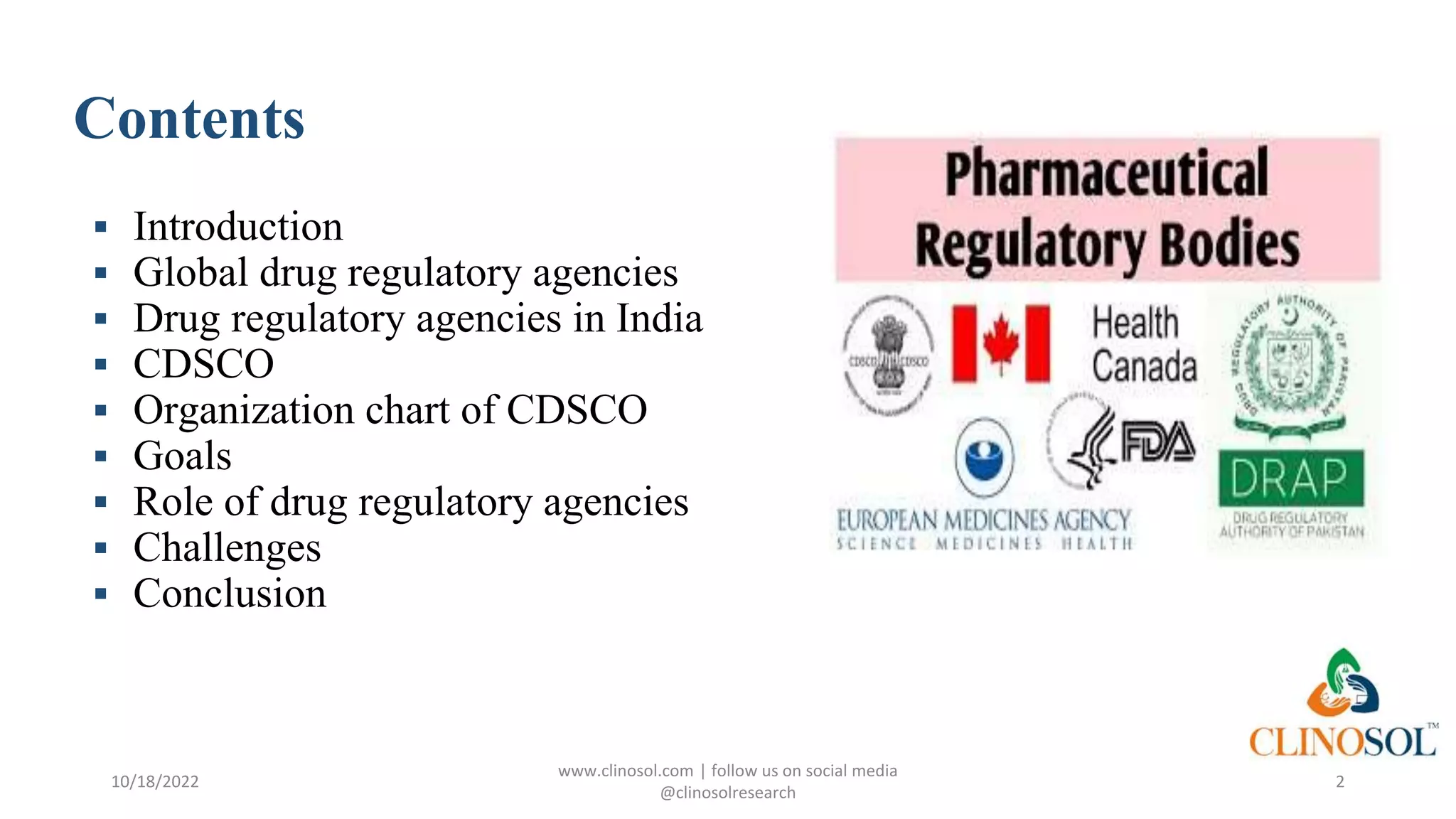 Role of drug regulatory agencies | PPTX