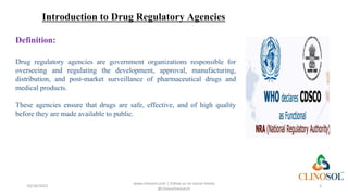 Role of drug regulatory agencies | PPTX