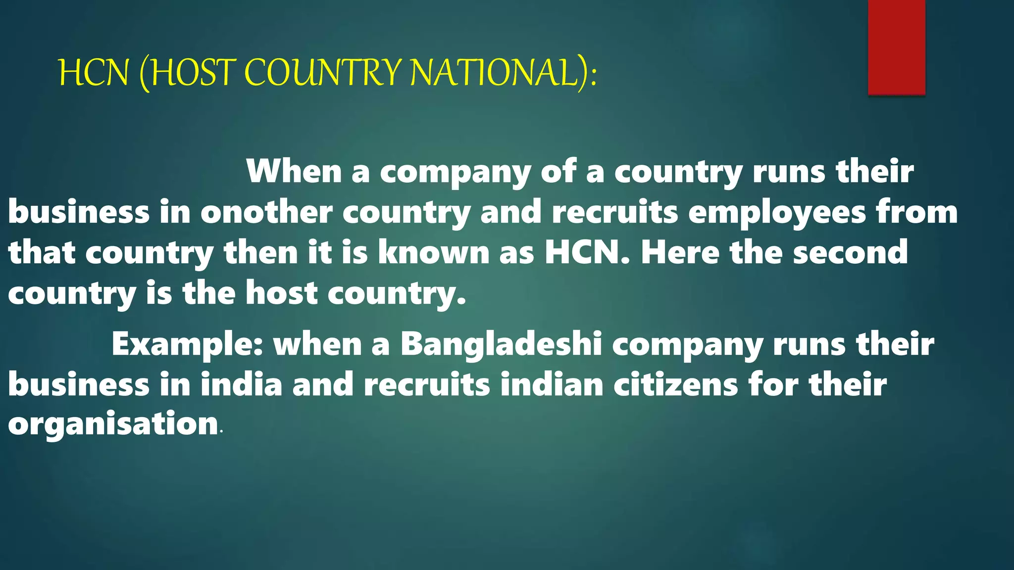 Expatriation, MCN, HCN, and TCN and Explain the process of expatriation ...