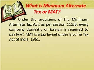 Minimum Alternate Tax | PPTX