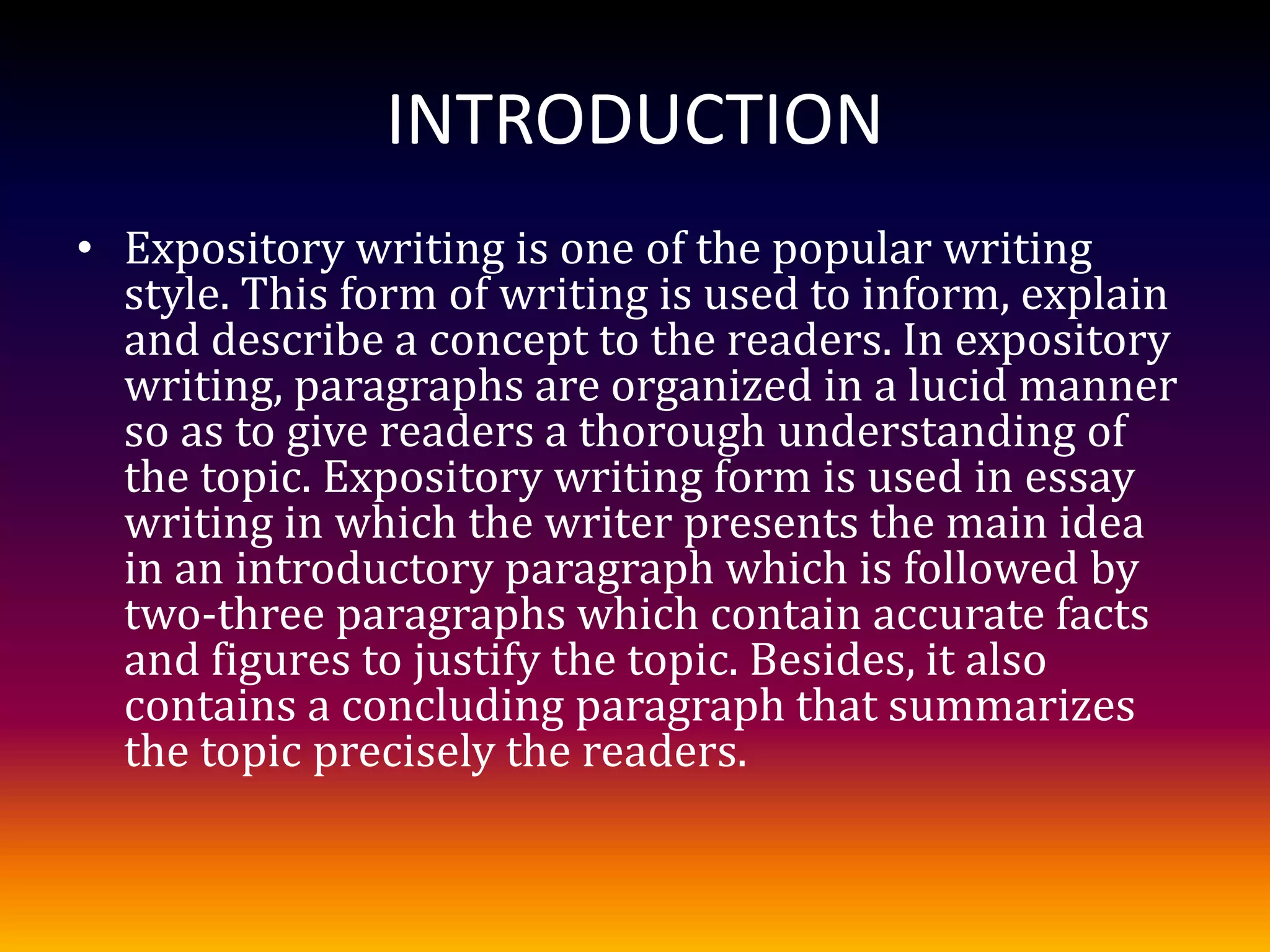 STEPS IN EXPOSITORY WRITING | PPT