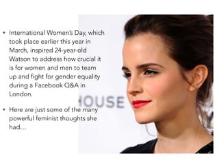 Susie Almaneih: Emma Watson on Feminism | PDF