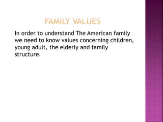 Cross Curtural Understanding : family values | PPTX