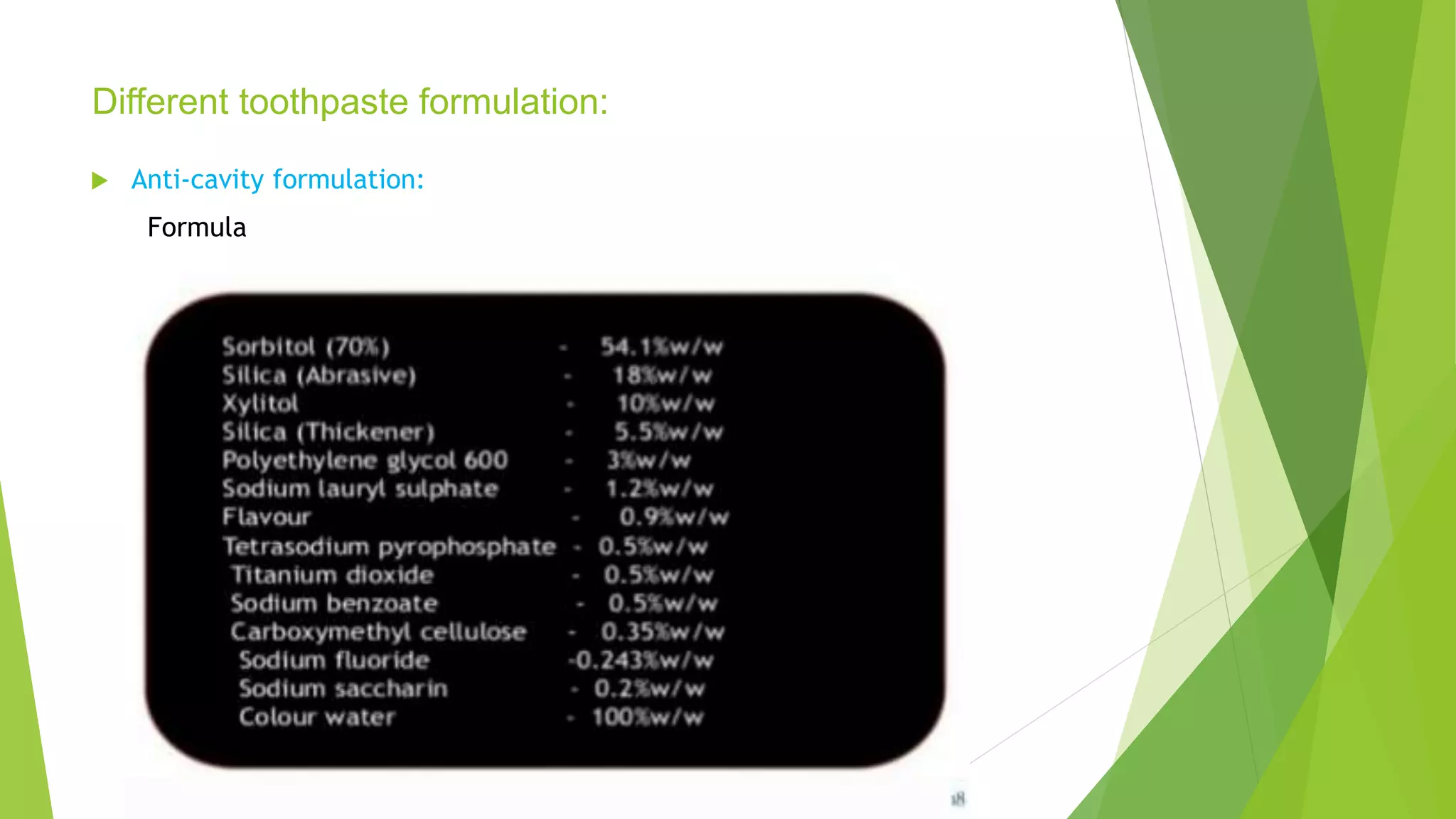Tooth paste formulation | PPTX