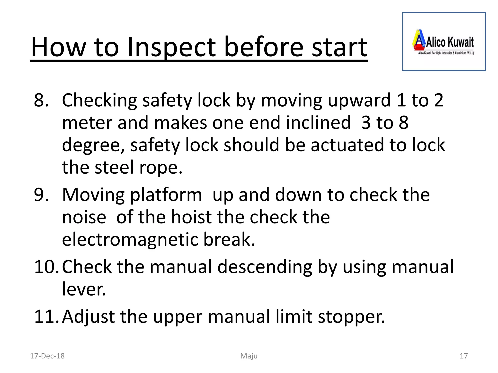 Suspended cradle presentation | PDF