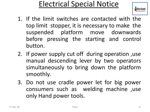 Suspended cradle presentation | PDF