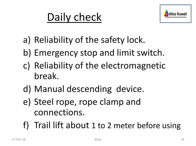 Suspended cradle presentation | PDF