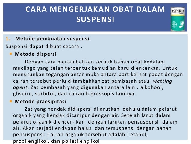 Metode Pembuatan Suspensi - Perumperindo.co.id