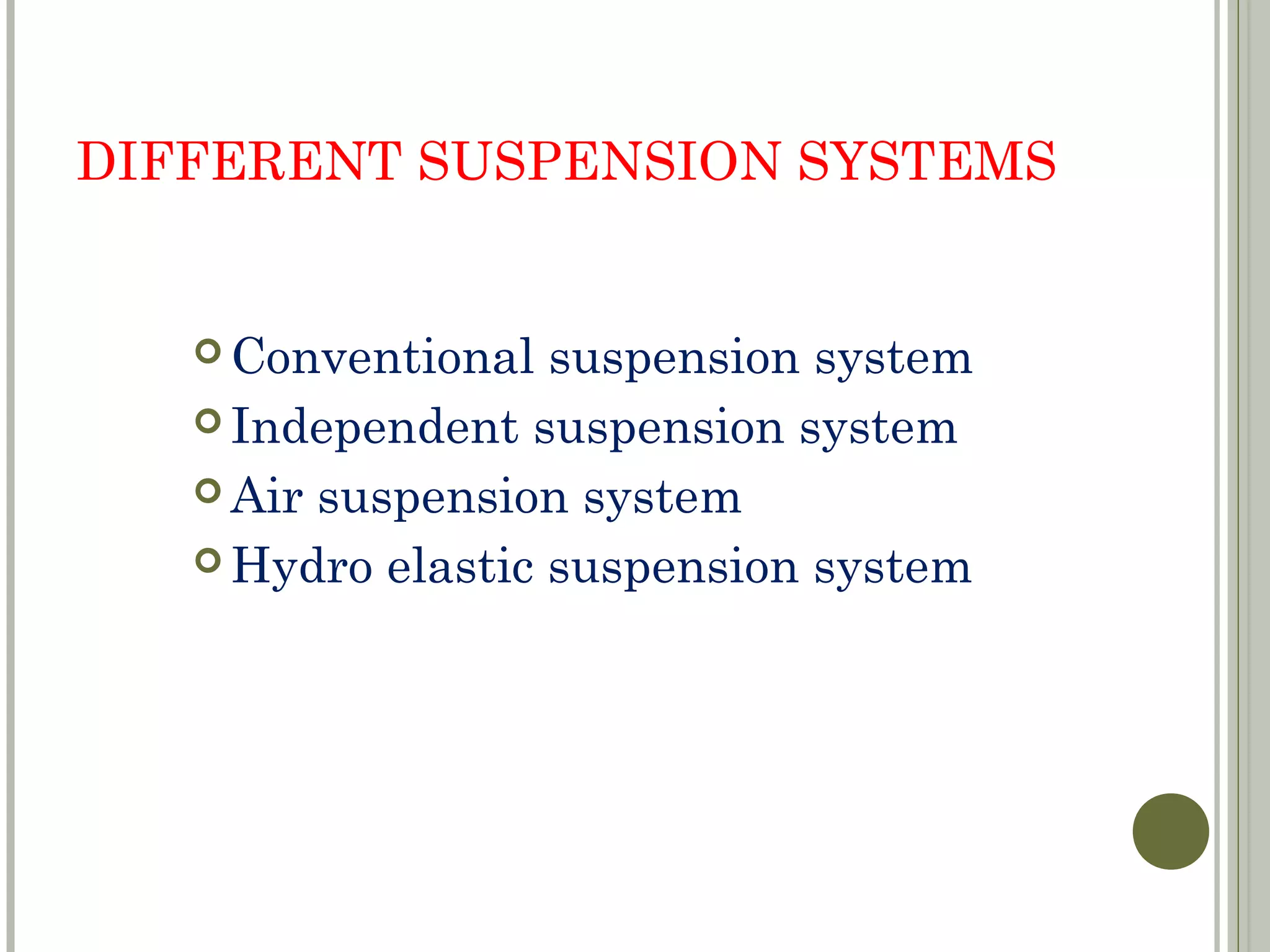 PPT on Suspension system in automobiles By Pukhraj palariya | PPT