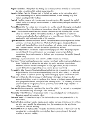 Suspension and Chassis_Glossary | PDF