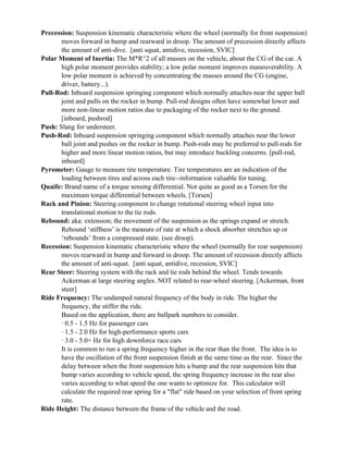Suspension and Chassis_Glossary | PDF