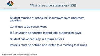 Suspension and Discipline in Special Education (2019) | PPTX