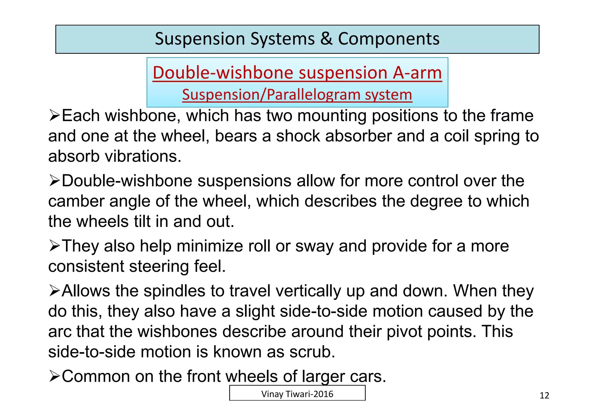 Suspension Systems & Components design & Analysis | PDF