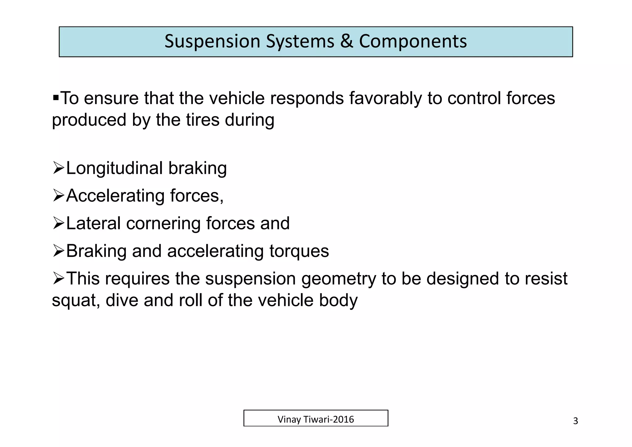 Suspension Systems & Components design & Analysis | PDF