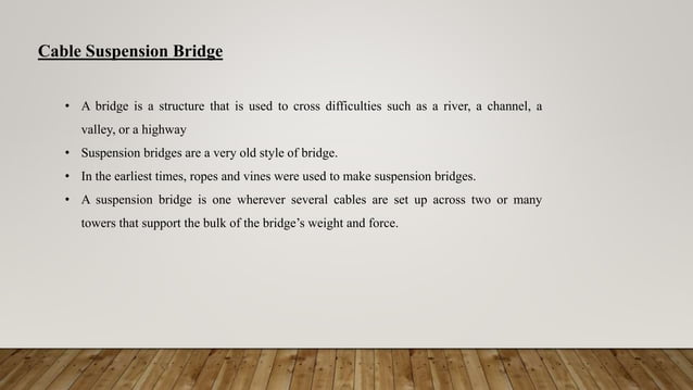 Suspension Bridge.pptx | Civil Engineering Industry | Industries