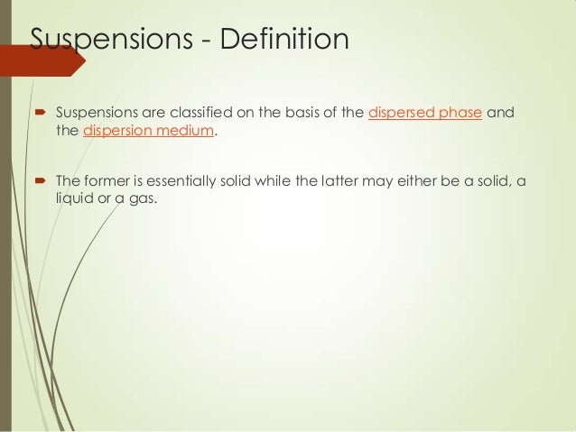 Suspension In Chemistry