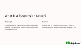 Suspension Letter, Suspension Letter Sample | PPTX