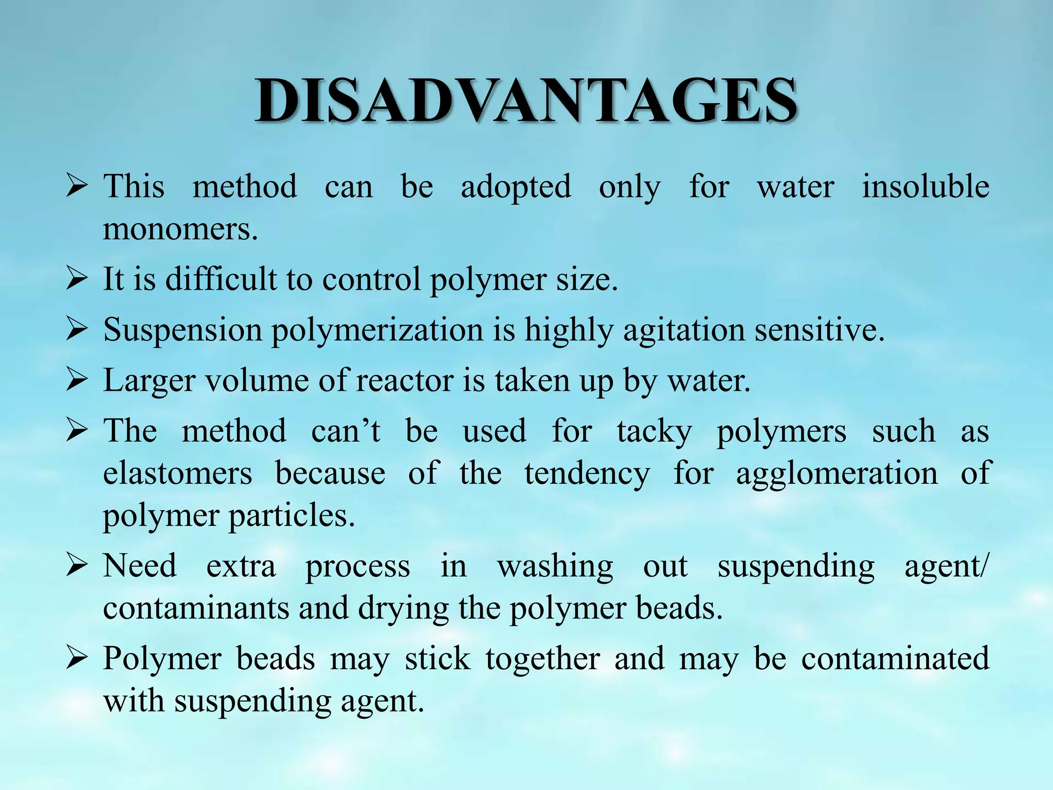 Suspension polymerization | PPTX