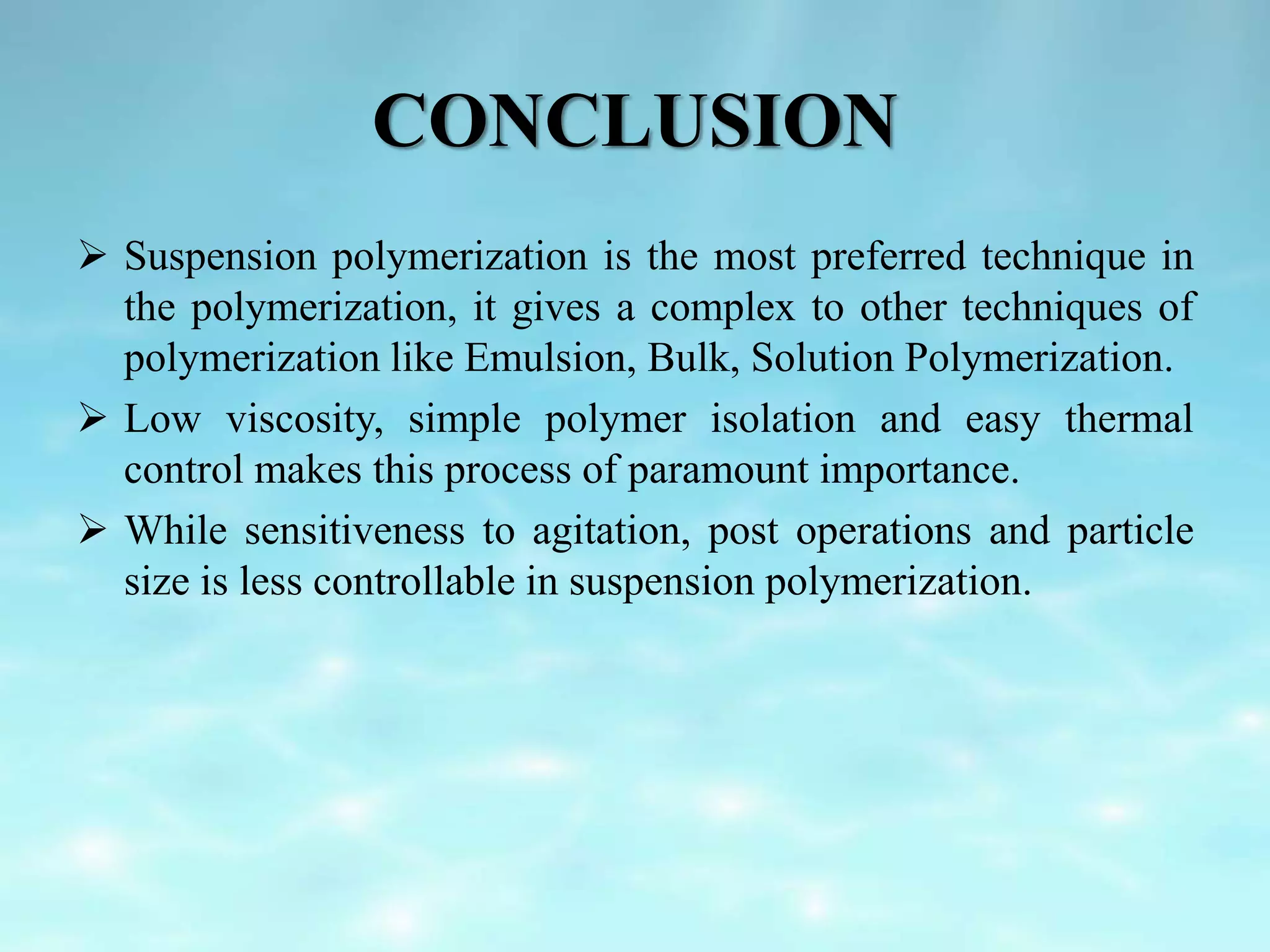 Suspension polymerization | PPTX