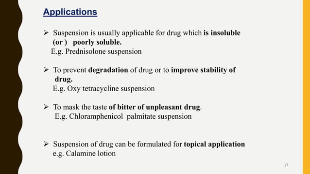 Suspensions | PPTX | Pharmaceutical Drugs | Medical Health