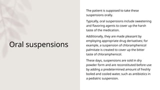 SUSPENSIONS classification of Suspension | PPT