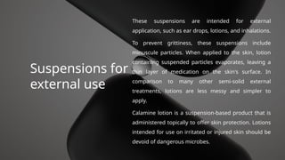 SUSPENSIONS classification of Suspension | PPTX