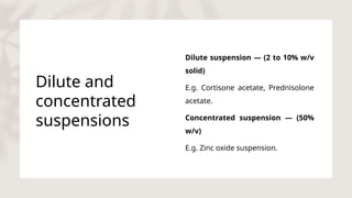SUSPENSIONS classification of Suspension | PPTX