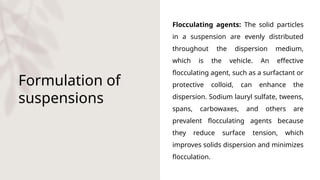 SUSPENSIONS classification of Suspension | PPT