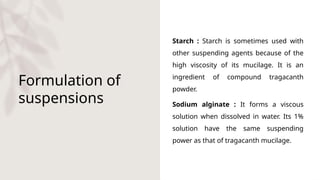 SUSPENSIONS classification of Suspension | PPTX