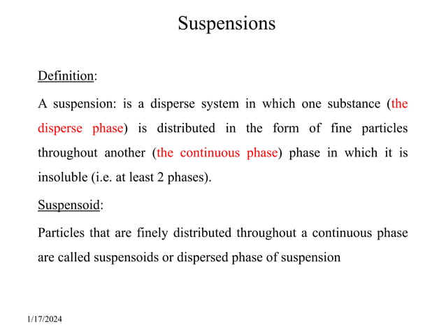 Suspensions PowerPoint presentation pptx | PPT