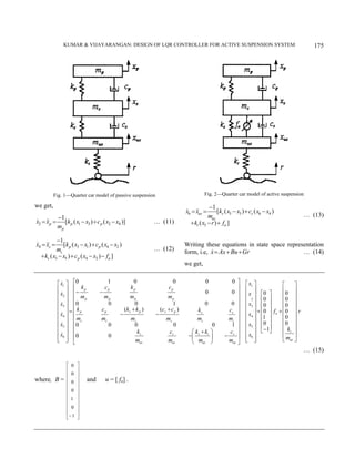 Suspension state space controller design-lqr | PDF