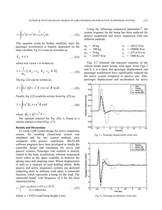 Suspension state space controller design-lqr | PDF