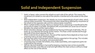 Presentation on Suspension system | PPTX