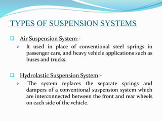 Suspension system in automobiles | PPT