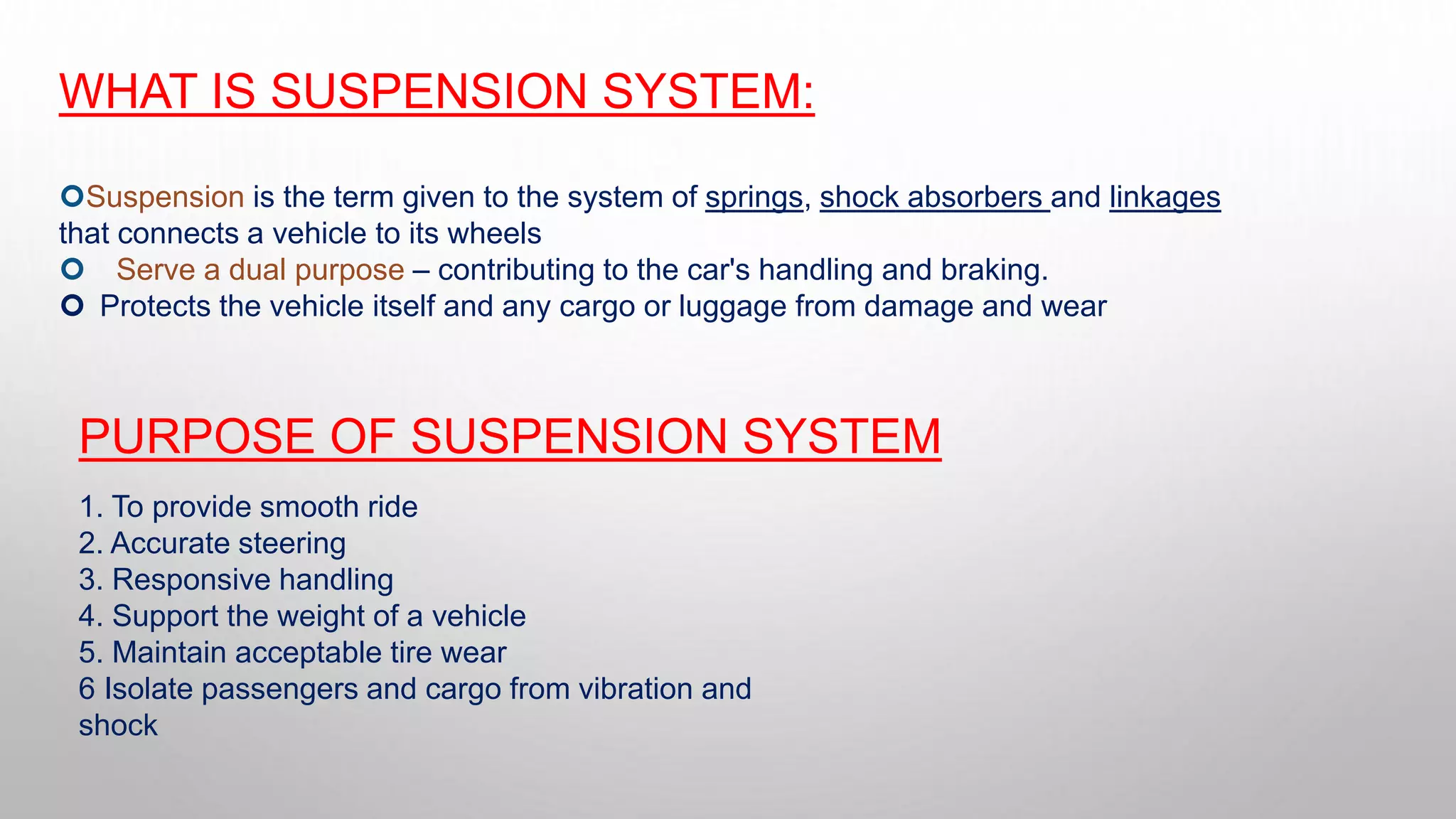 Suspension system in automotive engineering | PPTX