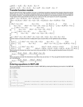 Suspension system modeling buss | DOCX